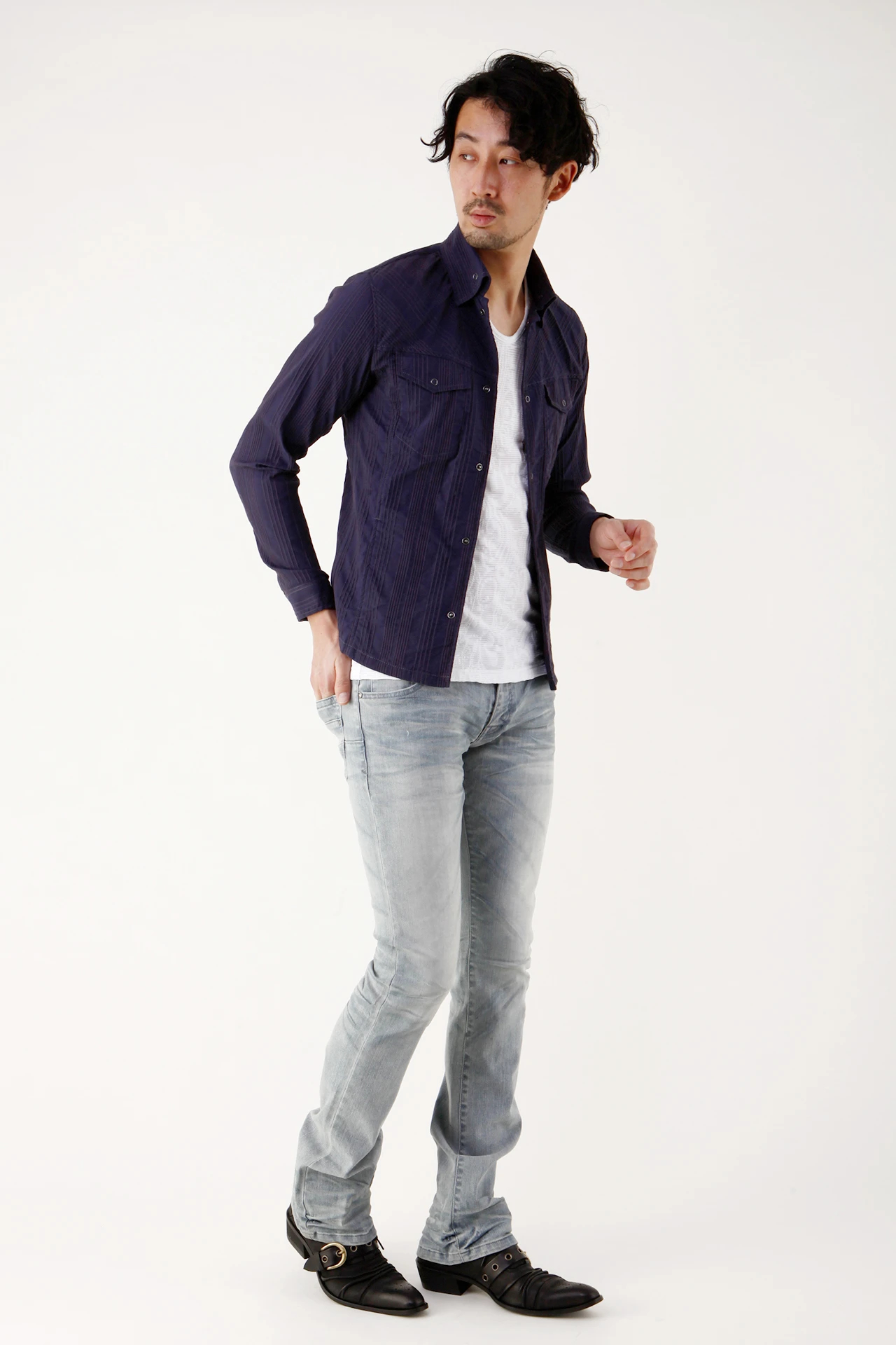 TORNADO MART∴タックストライプシャツブルゾン / TORNADO MART