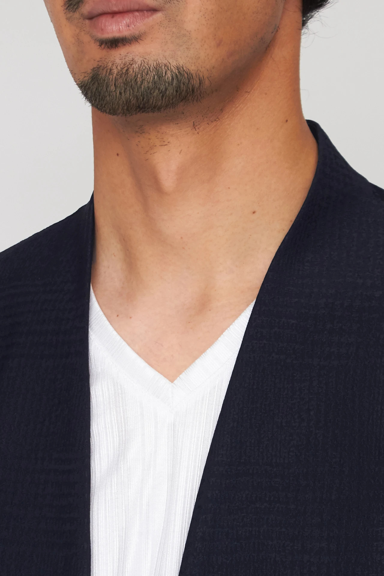 HIGH STREET∴4WAYグレンチェックジャガードノーカラー HIGH STREET∴4WAYグレンチェックジャガードノーカラー