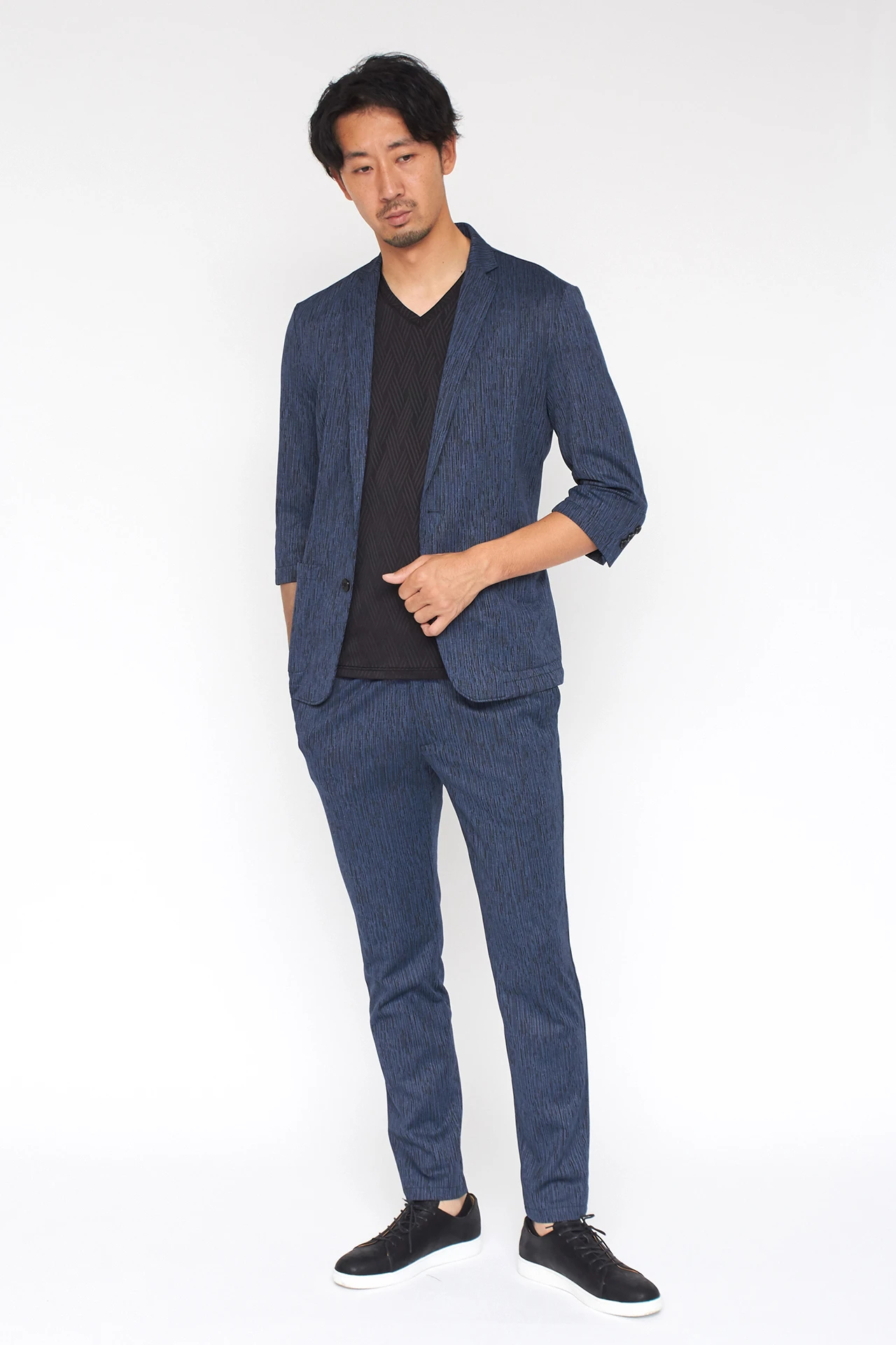 HIGH STREET∴ブライトウィロージャガード7分袖ジャケット / HIGH