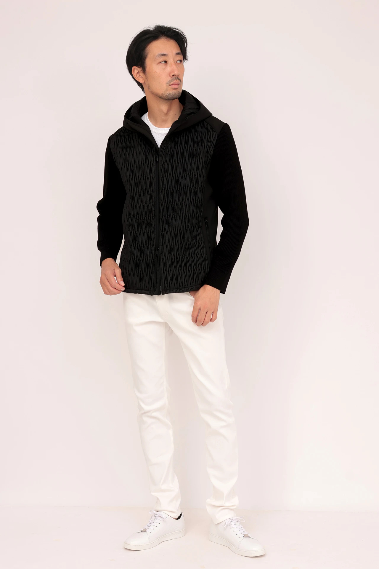 HIGH STREET∴キルトコンビ袖ニットブルゾン / HIGH STREET（ハイ