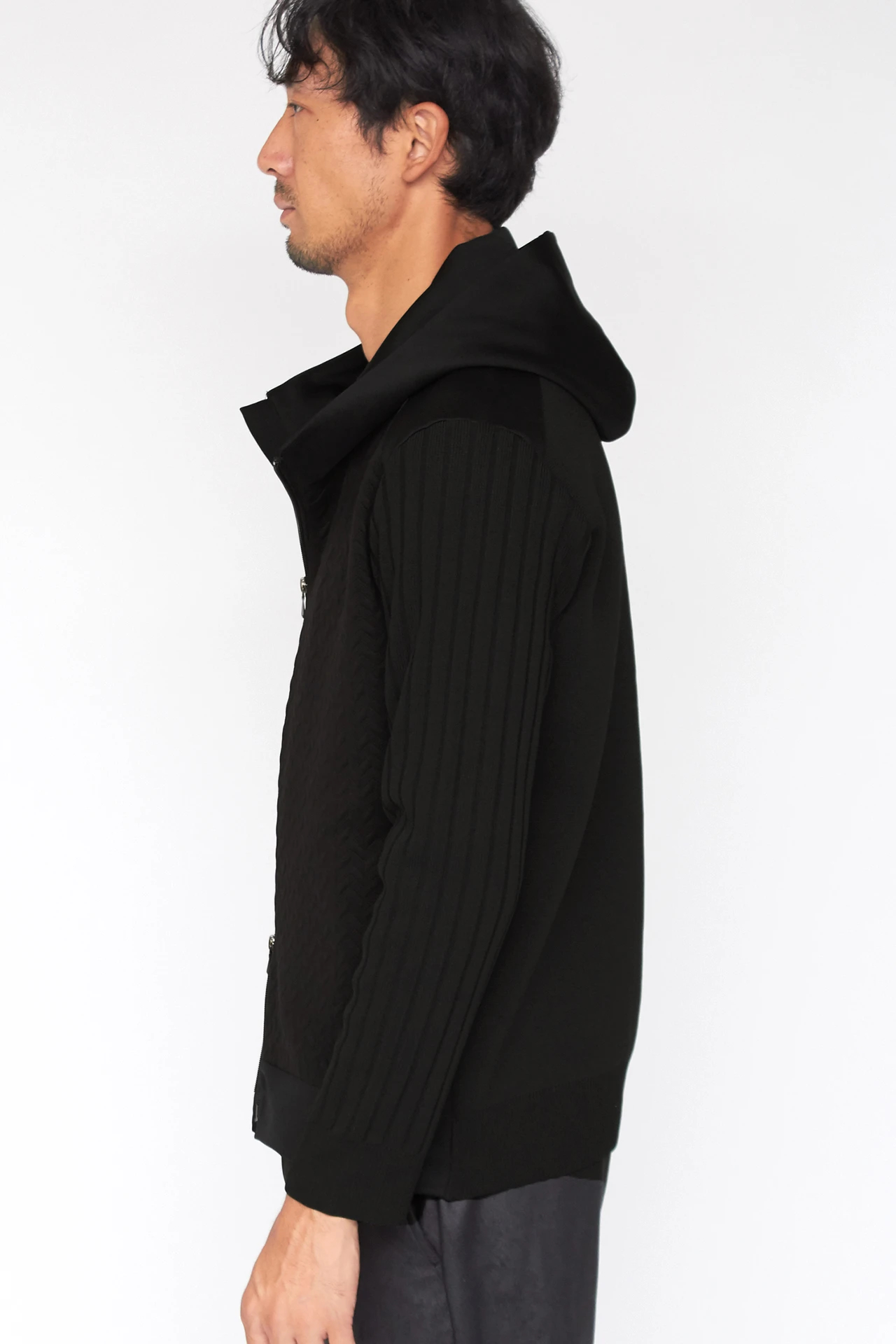 HIGH STREET∴ニットコンビフーディーブルゾン / HIGH STREET（ハイ