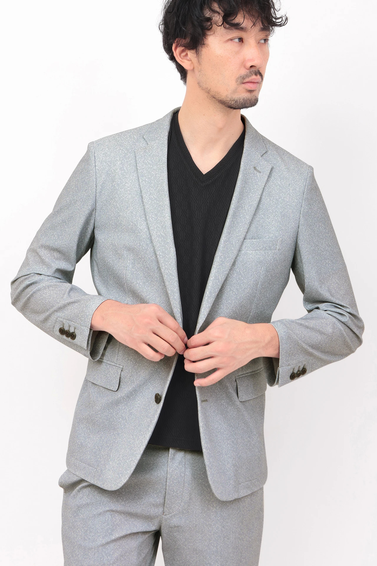 ハイストリート（HIGH STREET）/HIGH STREET∴トリコットメッシュミニヘリンボンジャケット HIGH STREET∴トリコットメッシュミニヘリンボンジャケット / HIGH