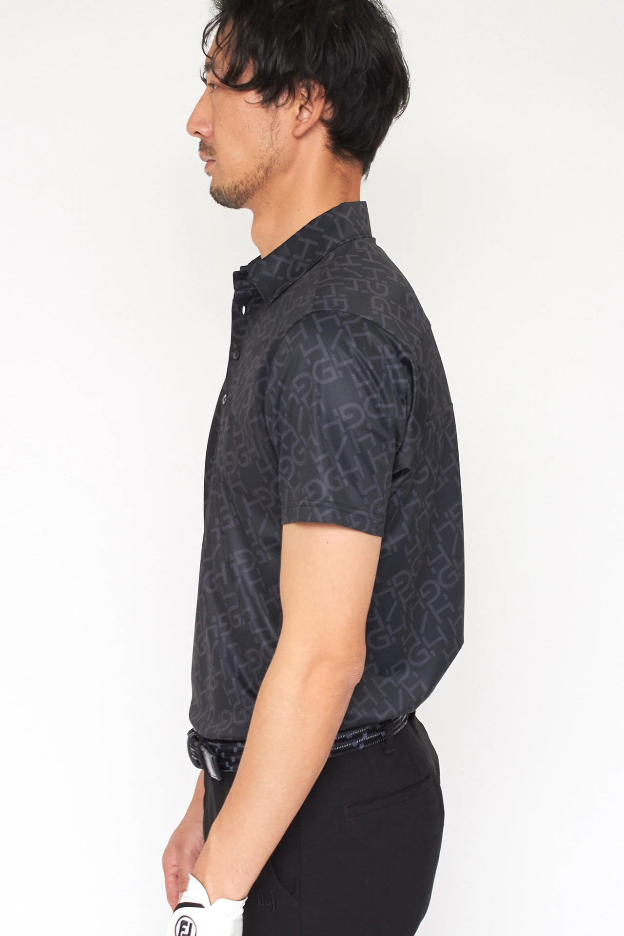 HIGH ST. GOLF∴モノグラムロゴハイゲージ鹿の子ポロシャツ ＜AdE